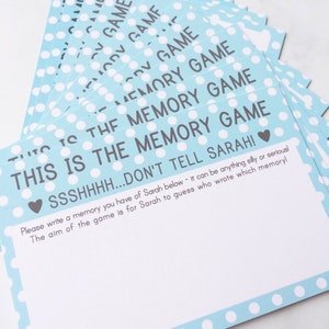 Hen Party Memory Game, Hen Do Game Personalised With the Bride to Be's ...