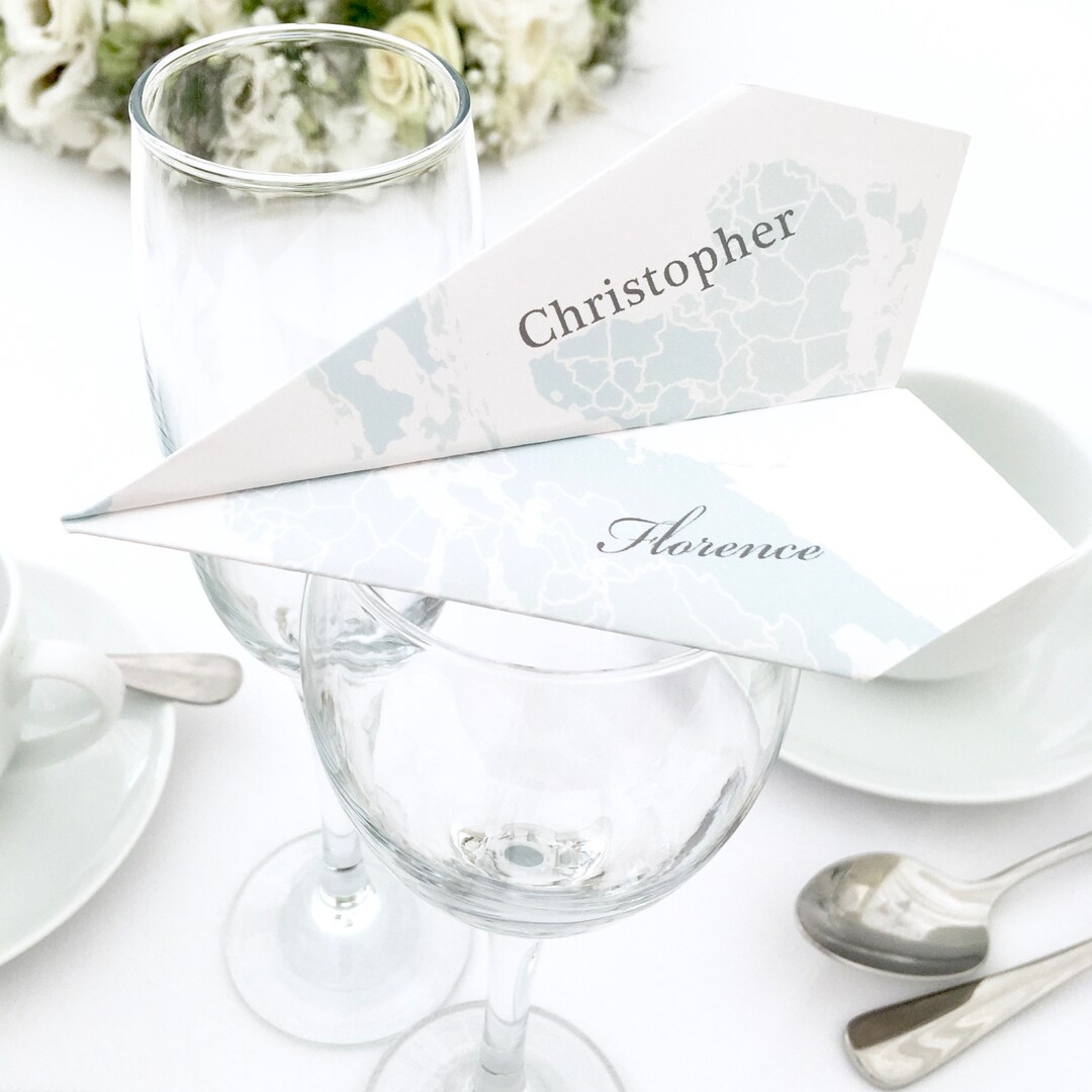 Aeroplane Place Names, Paper Aeroplane Wedding Place Names, Map Around ...