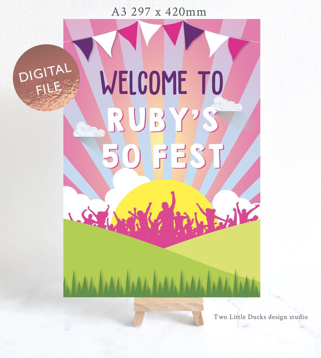 Digital Festival Welcome Sign, Birthday Fest Digital Sign File ...
