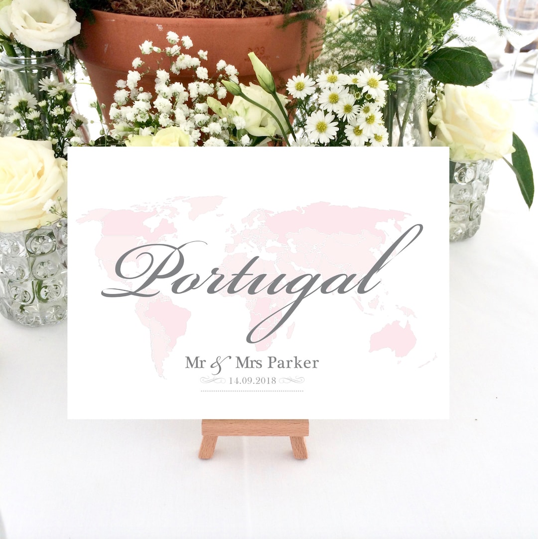 Map Wedding Table Names: Destination Country Theme - Etsy UK
