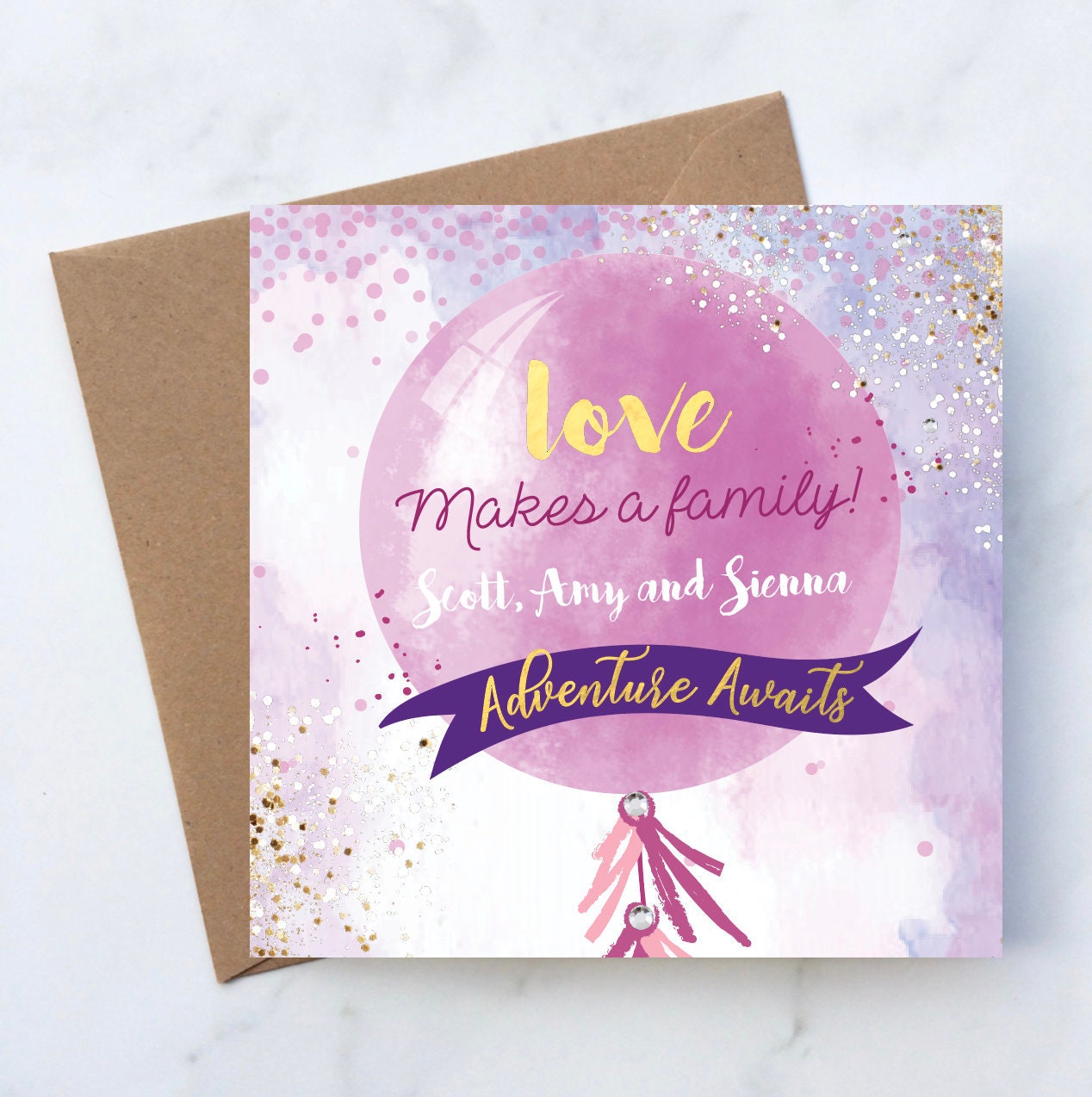 Personalised Adoption Card congratulations on Your Adoption | Etsy