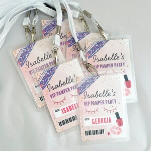 Pamper Party Lanyards, Make-up Party Name Tags, Sleepover Lanyards ...