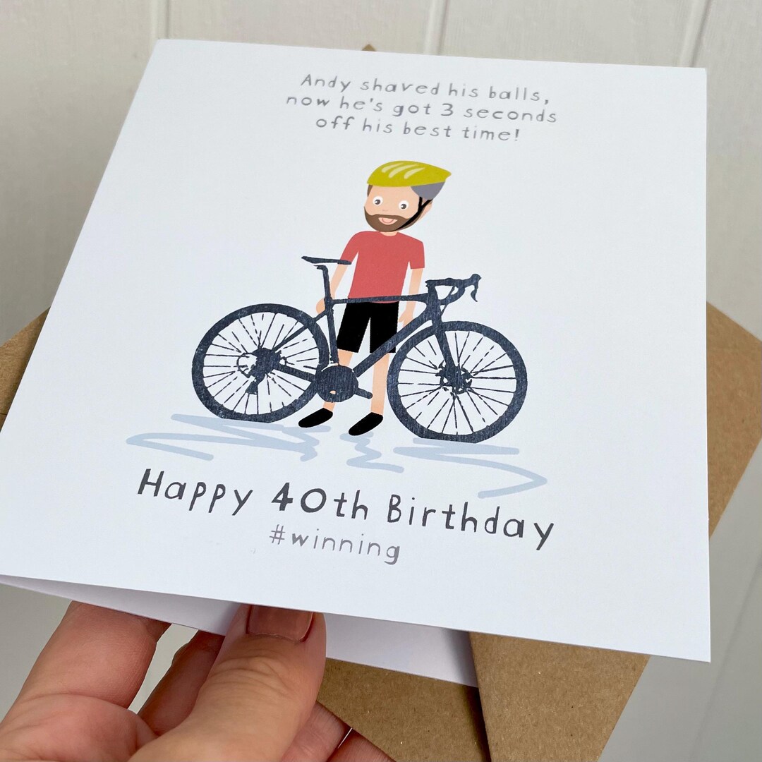 Funny Cycling Birthday Card, Rude Bike Birthday Card - Etsy UK
