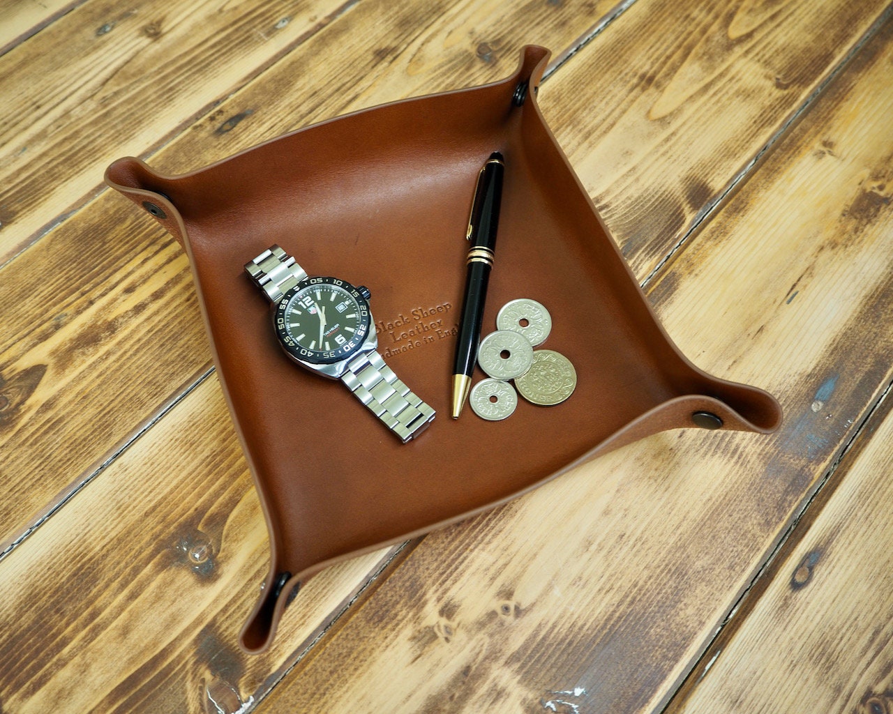 Leather Tray Travel Leather Tray Leather container Office | Etsy