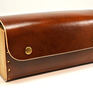 Leather Box General Purpose Box Leather Case Wooden gusset | Etsy