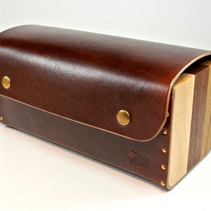 Leather Box General Purpose Box Leather Case Wooden gusset | Etsy