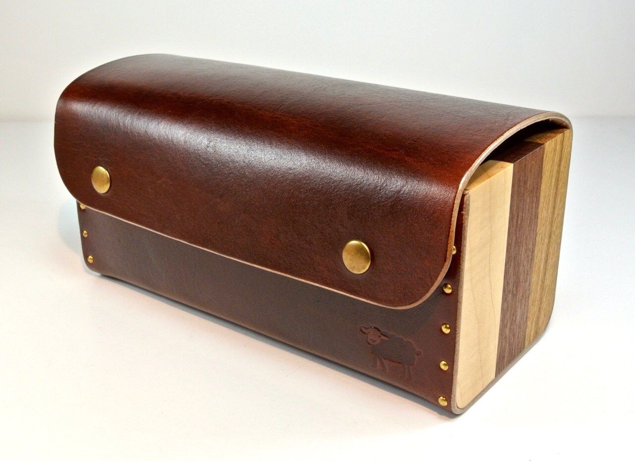 Leather Box General Purpose Box Leather Case Wooden gusset | Etsy