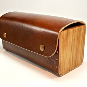 Leather Box General Purpose Box Leather Case Wooden gusset | Etsy