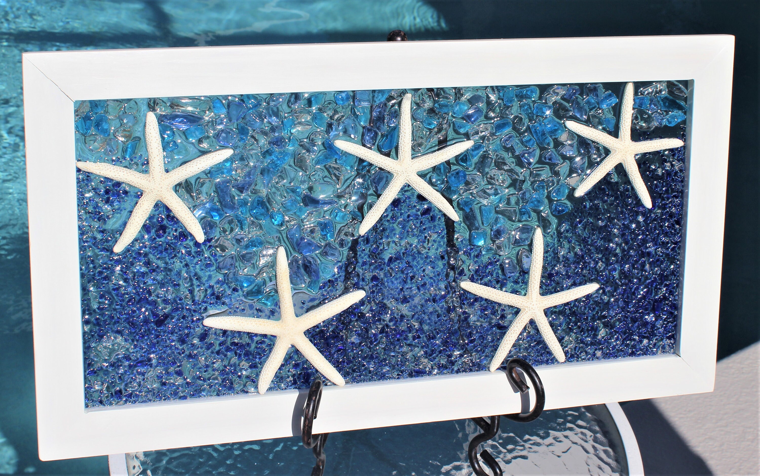 Sea Glass Art Framed Beach Art Coastal Wall Art Beach Etsy