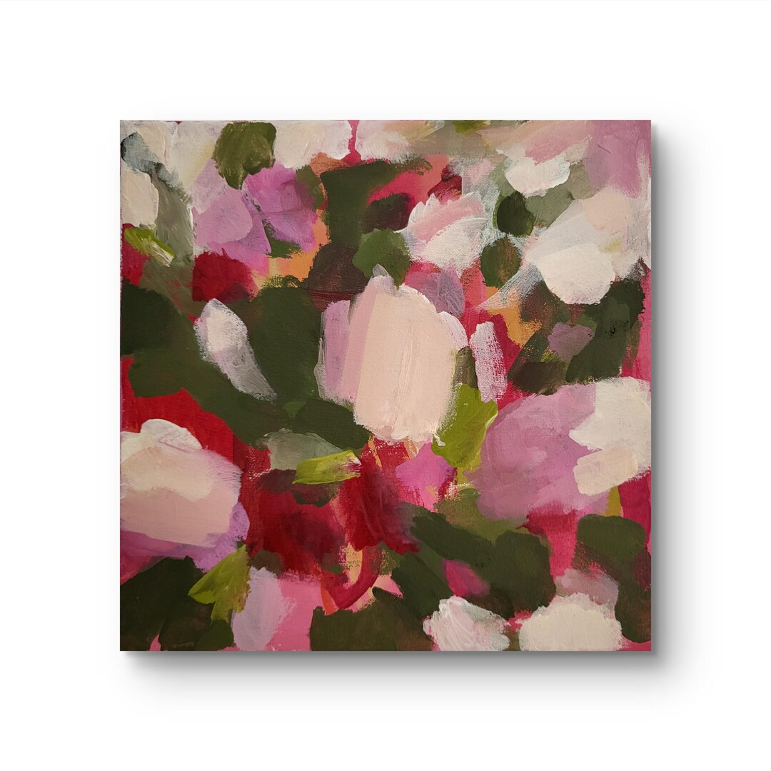 Colorful Abstract Painting on Canvas Bright Color Abstract Flowers ...