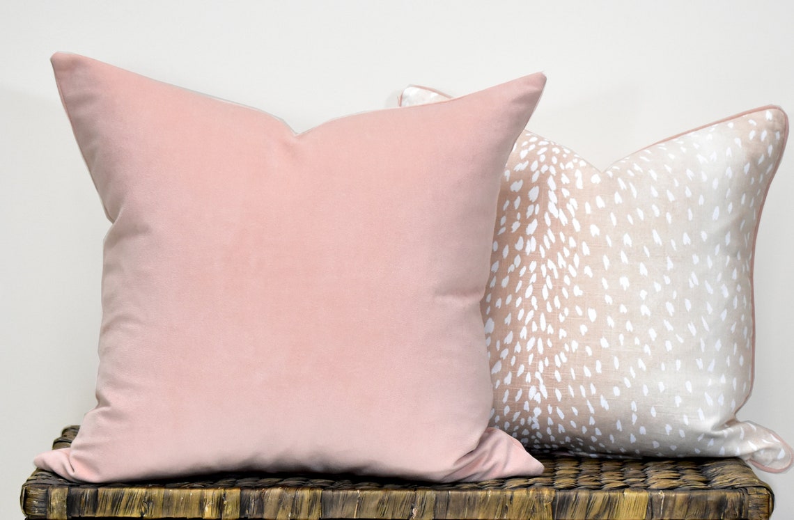 Blush Velvet Cushion Pink Velvet Pillow Cover Soft Pink Throw Pillow ...