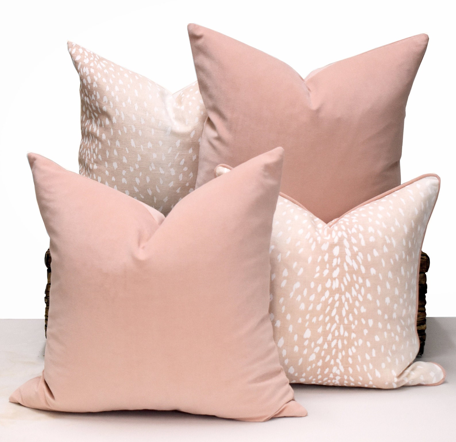 Blush Velvet Cushion Pink Velvet Pillow Cover Soft Pink Throw Pillow ...