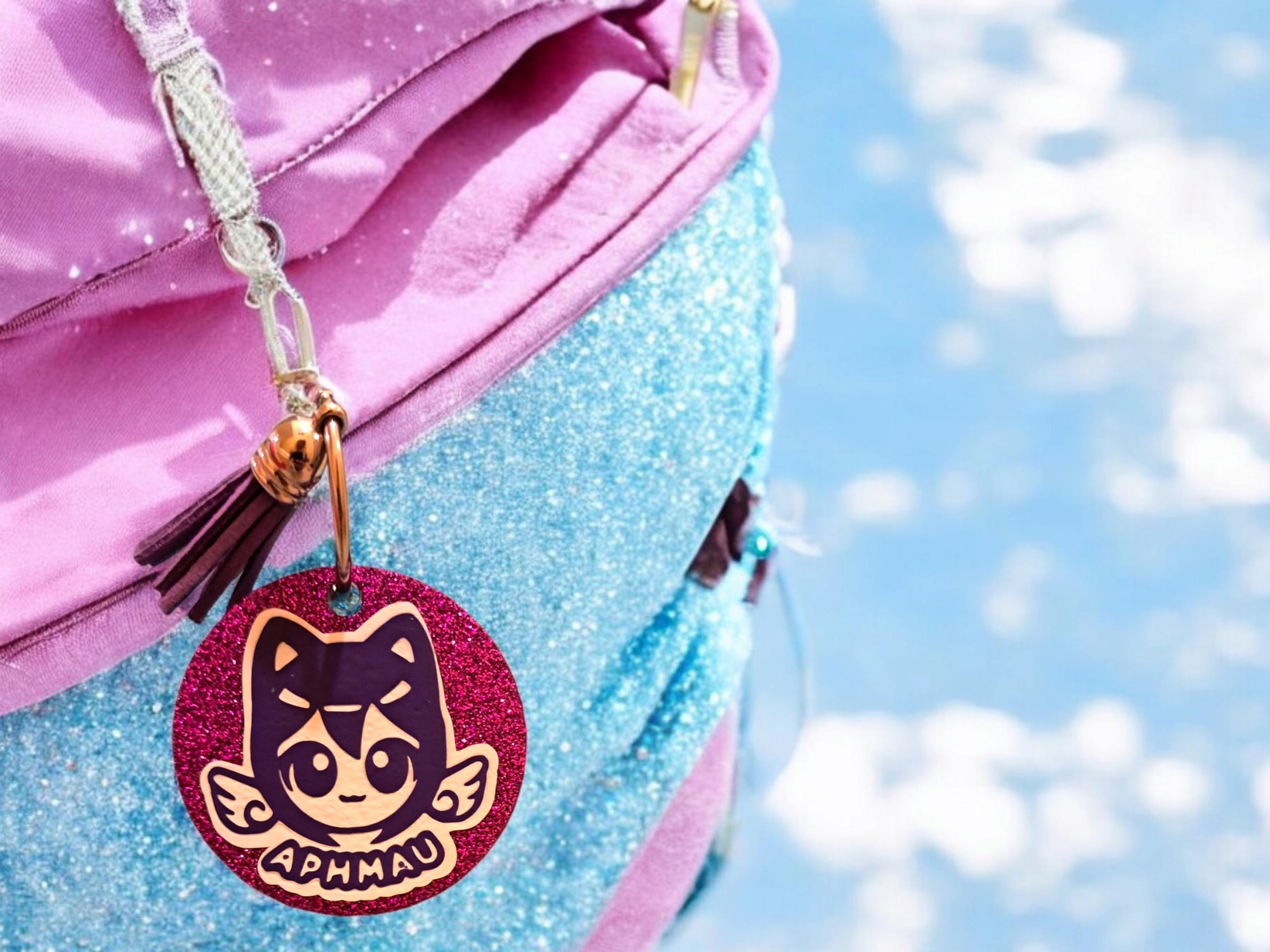 Personalized Aphmau Keychain With Name Purple Glitter HTV & Acrylic - Etsy