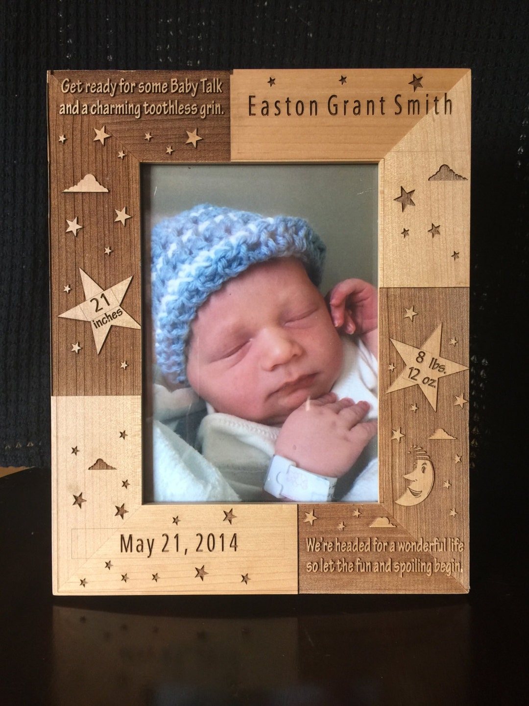 Laser Engraved Photo Frame Baby Birth Announcement - Etsy