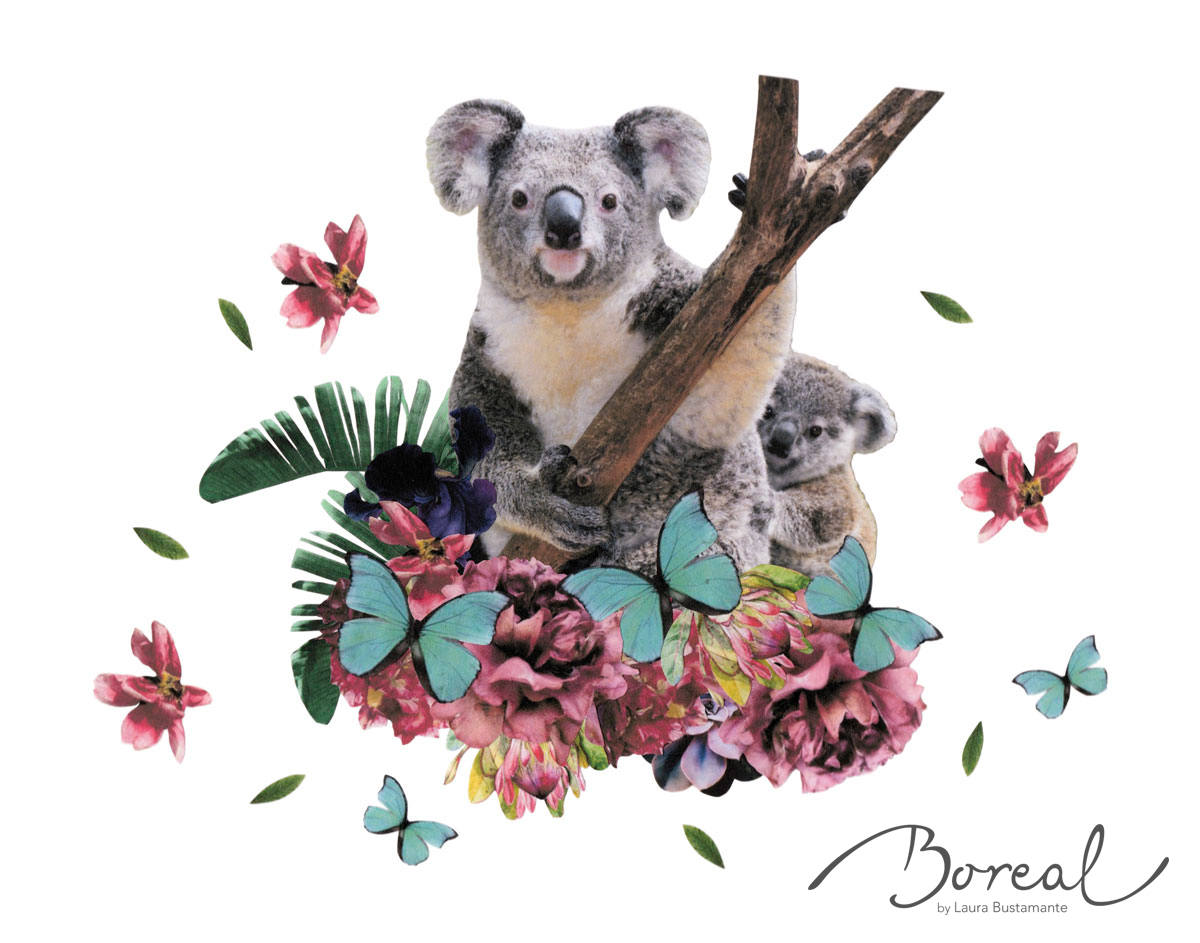 Koala Collage Print weißer Hintergrund Tier Dekoration Home | Etsy