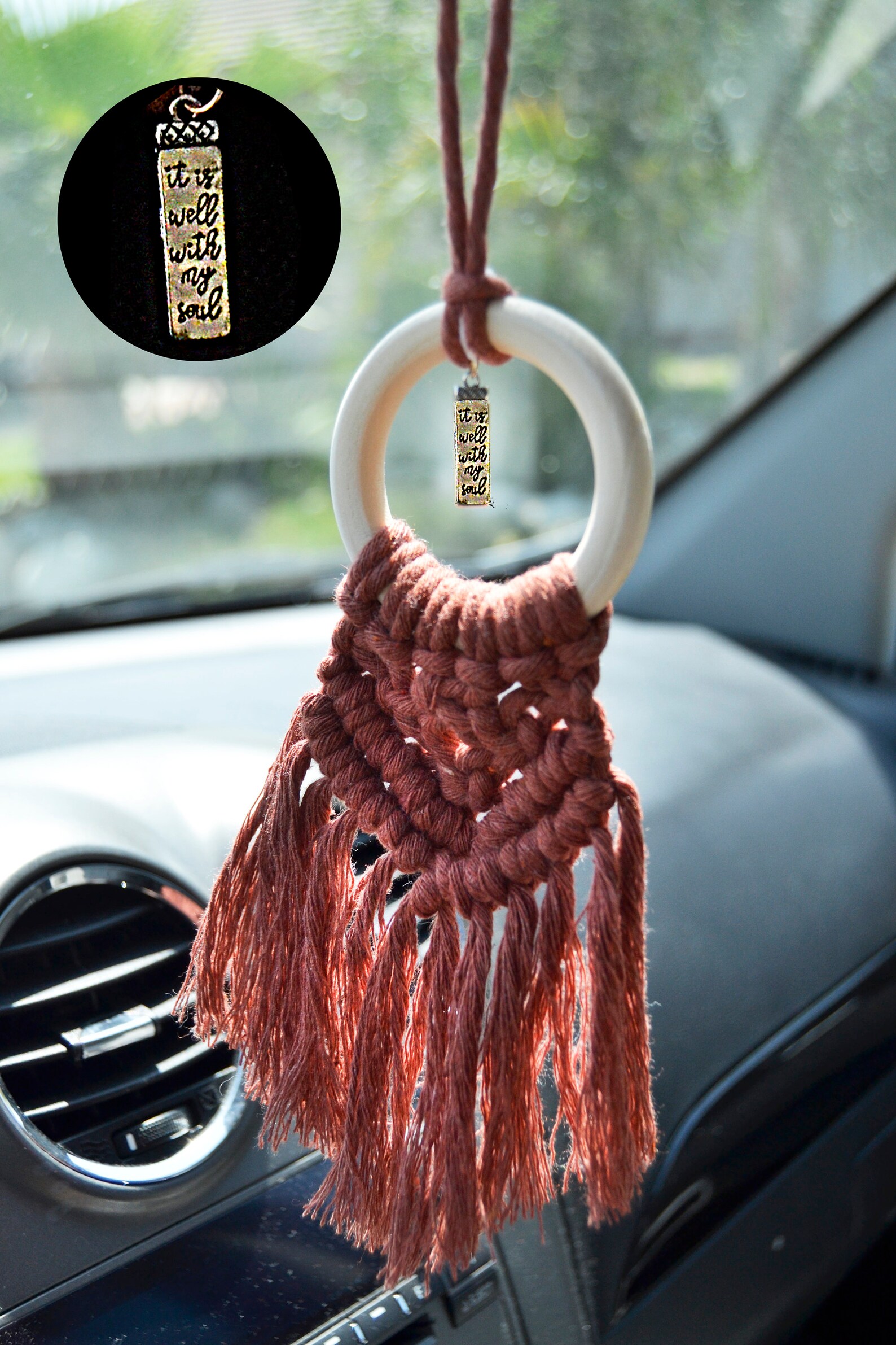 Christian Macrame Car Charms - Etsy