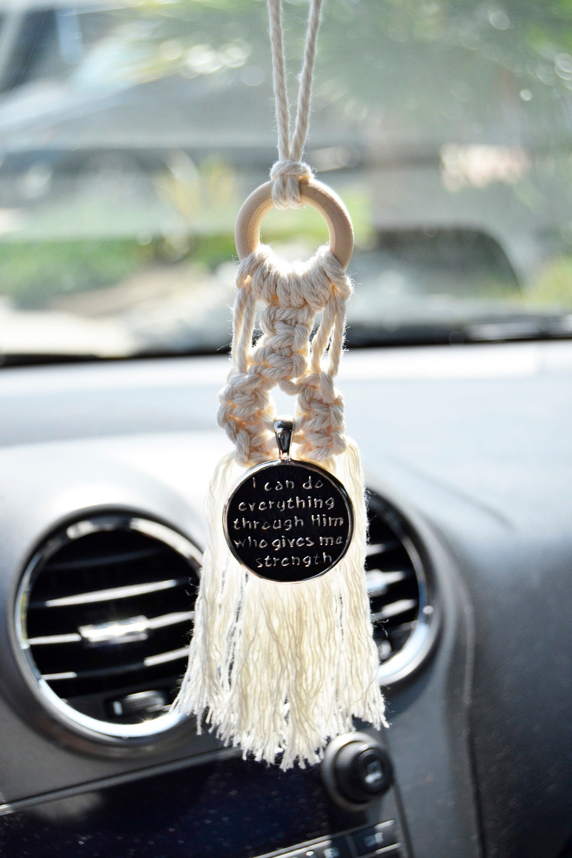 Christian Macrame Car Charms - Etsy