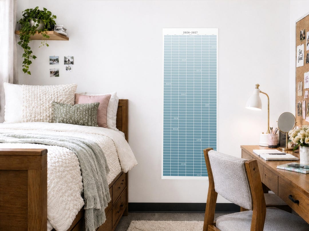 Wall Calendar: Full Year Continuous Vertical Planner, Gradient Color ...