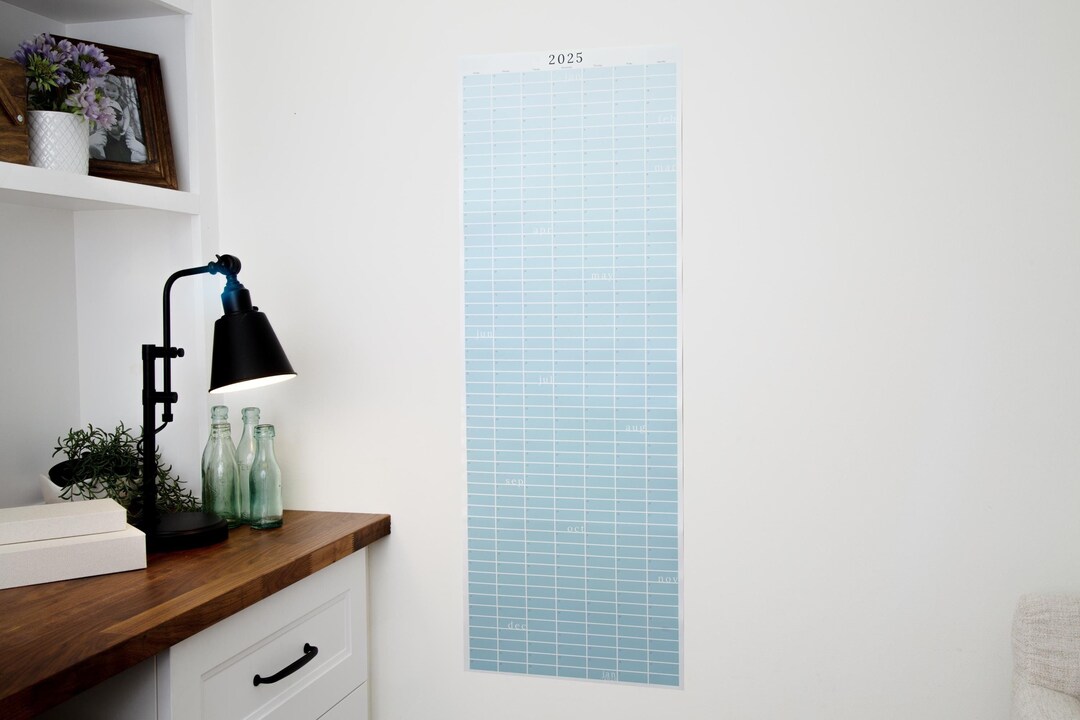 Continuous Wall Calendar 2025 — Yearly Planner & Functional Art - Color ...