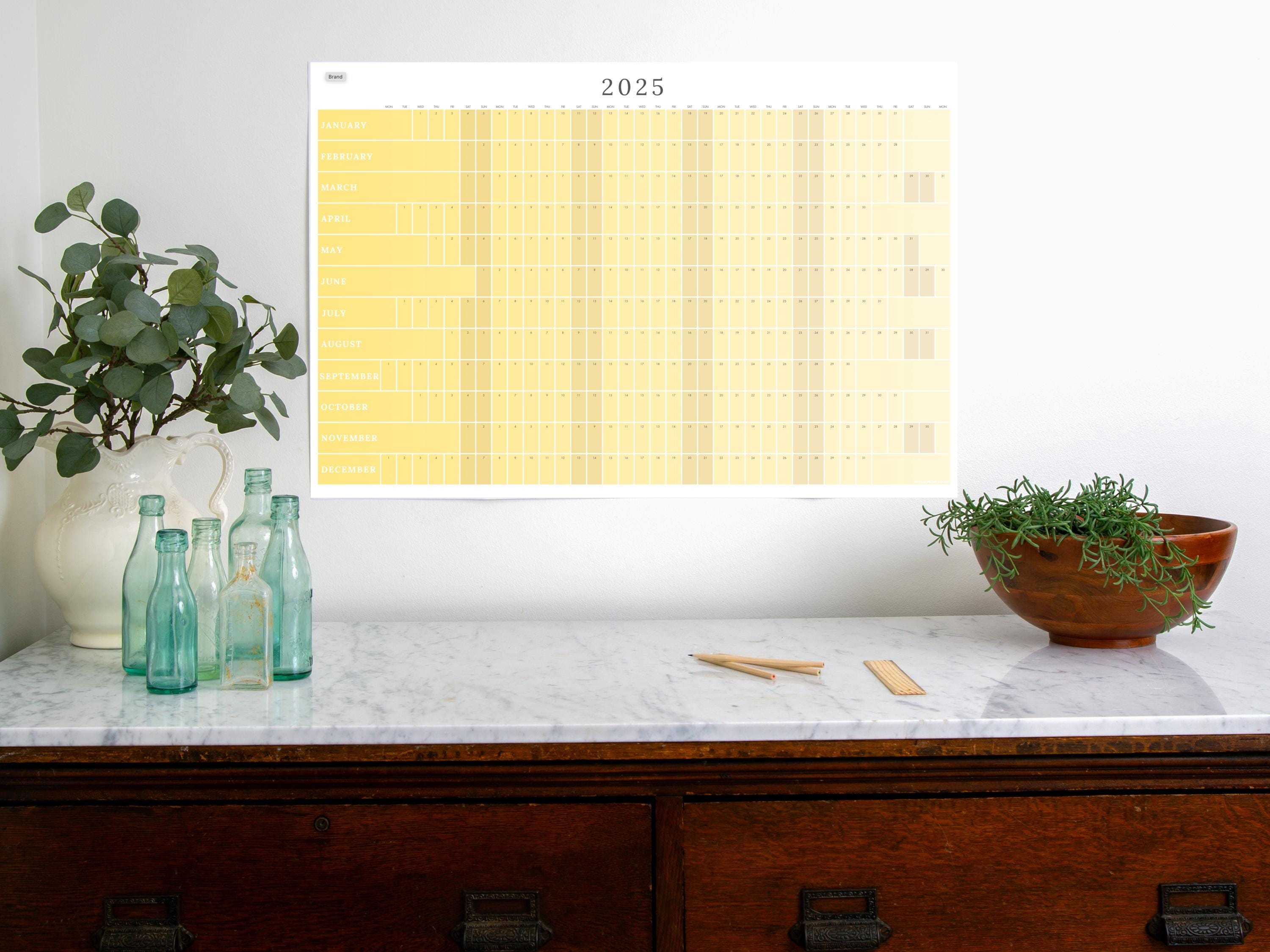 2025 3 Foot Wall Calendar Weekend Aligned 3ft X 2ft Large Yearly Wall ...