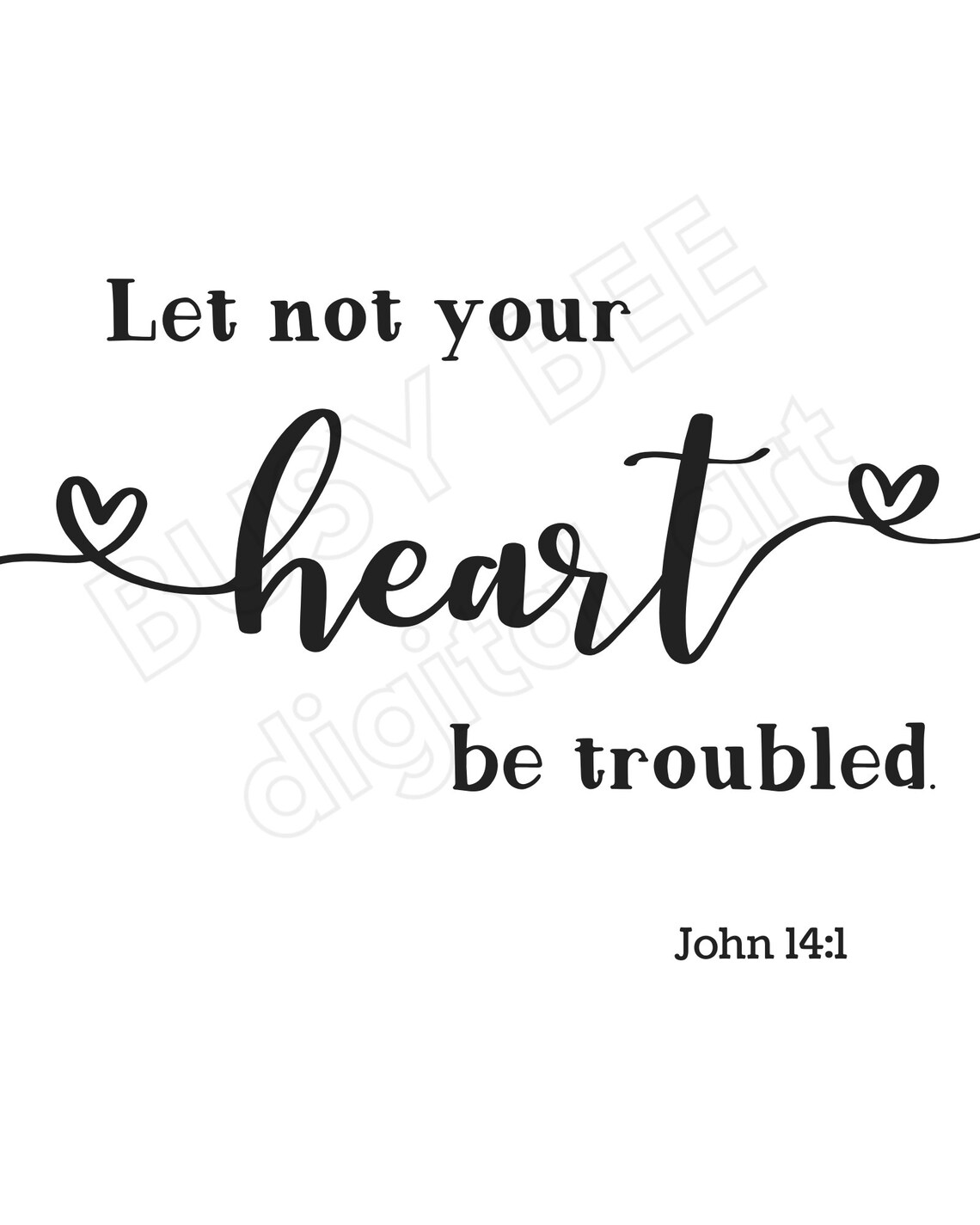 Let NOT Your HEART Be Troubled. John 14:1 8x10 Scripture Quote ...