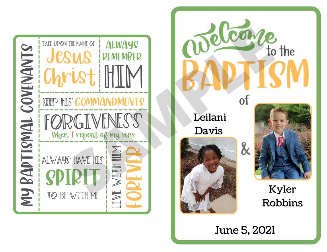 Joint Baptism Program - Latter Day Saint Baptism - Customizable ...