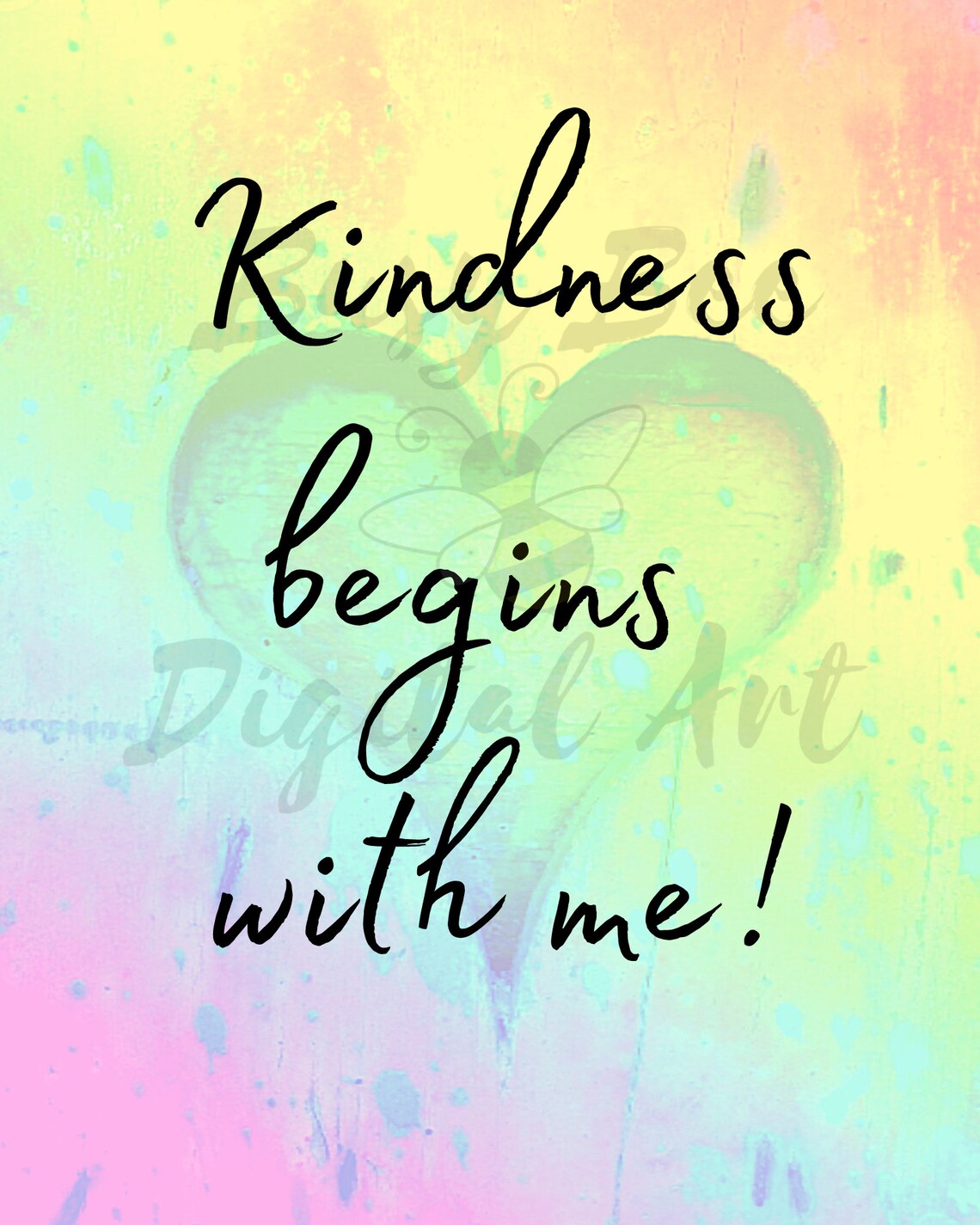 Kindness Begins With Me DIGITAL DOWNLOAD 8x10 - Etsy