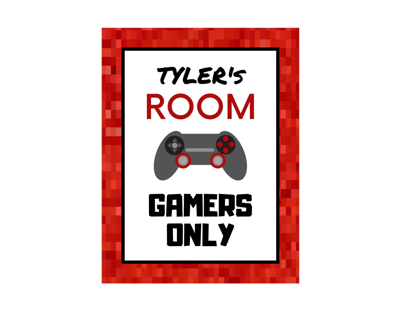 GAMERS ONLY Bedroom Door Sign - 8.5x11 - Editable-customizable- 1 or 2 ...