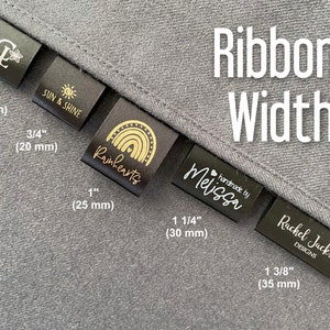 1000 Custom Fold Over Black Satin Tags, Custom Logo Black Labels ...