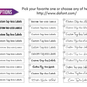 Custom Tag-less Labels + 25 Extra, Size: 2 1/2" X 2" (63 Mm X 50 Mm) - Etsy