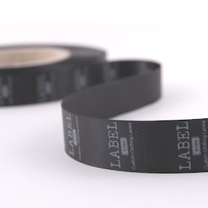 Black Satin Custom Labels on a Roll, 500-5000 per Roll Uncut Black ...