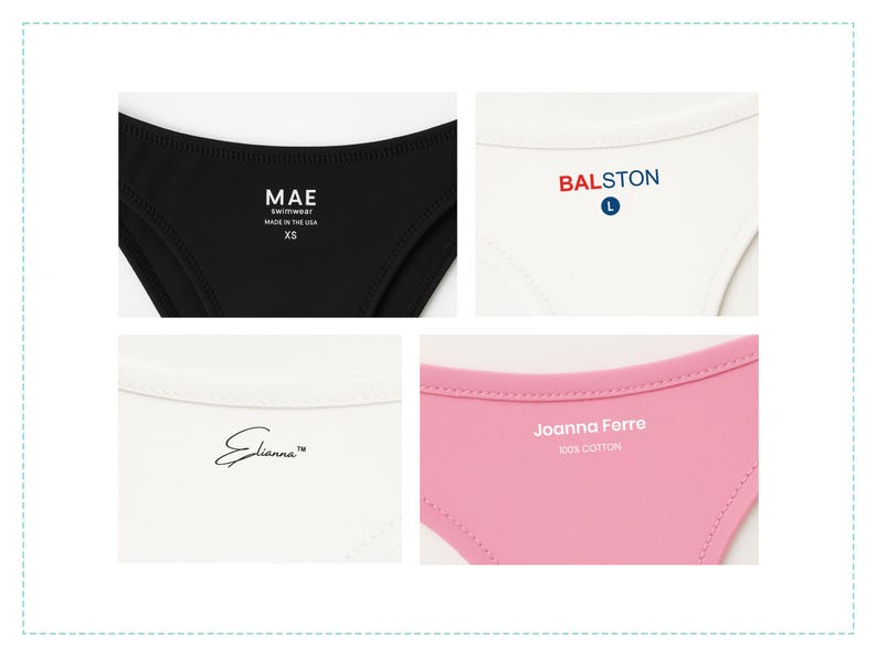 Iron on Labels for Lingerie & Swimwear | DTF Tagless Heat Transfers ...