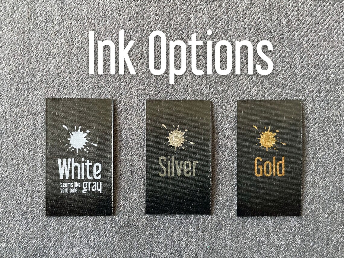 Custom Black Labels Ink: White Gold or Silver Fold Over - Etsy