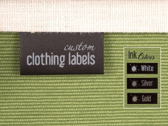 150 Custom Sew in Labels Black Fabric Labels Satin Garment | Etsy UK