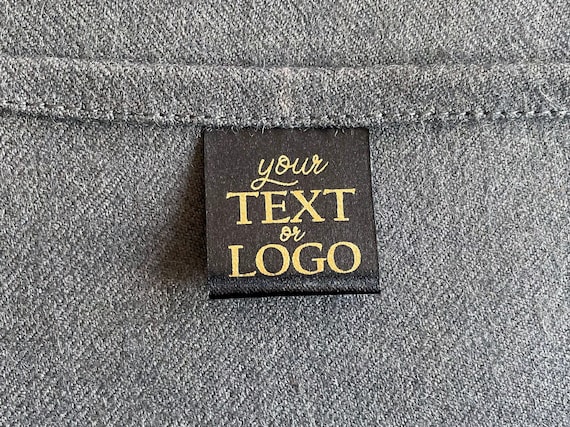 Square Black & Gold Labels Custom Black Satin Gold Ink - Etsy