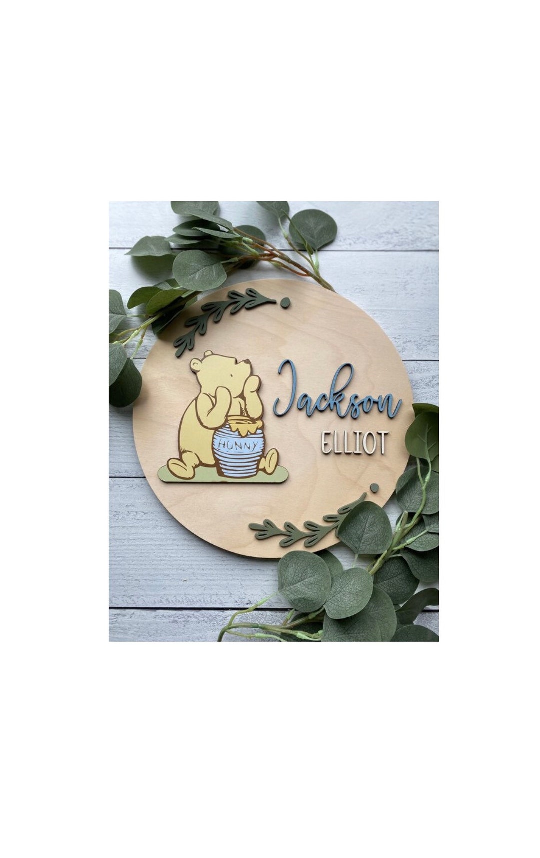Customized Door Sign 12 Inches Wide X 1/2 Thick Round Vintage Winnie ...