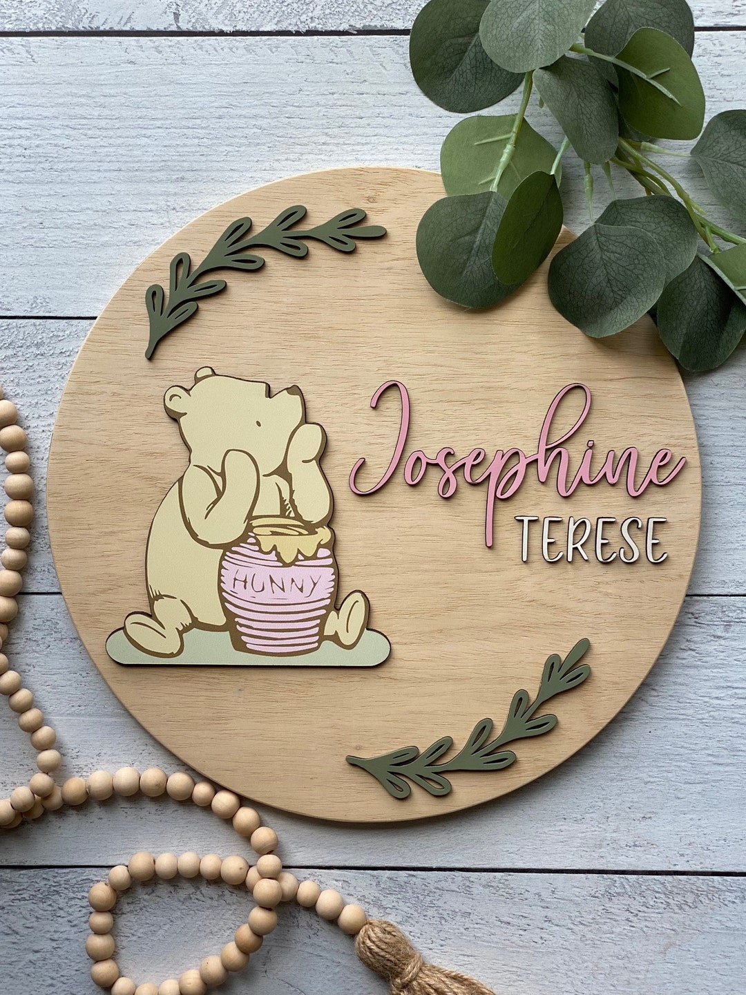 Large Customized Door Sign 25 Inches Wide X 1/2 Thick Round Vintage ...