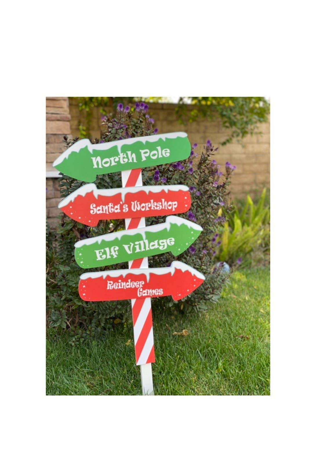 North Pole Christmas Yard Sign, Santa's Workshop, Elf Village - Etsy