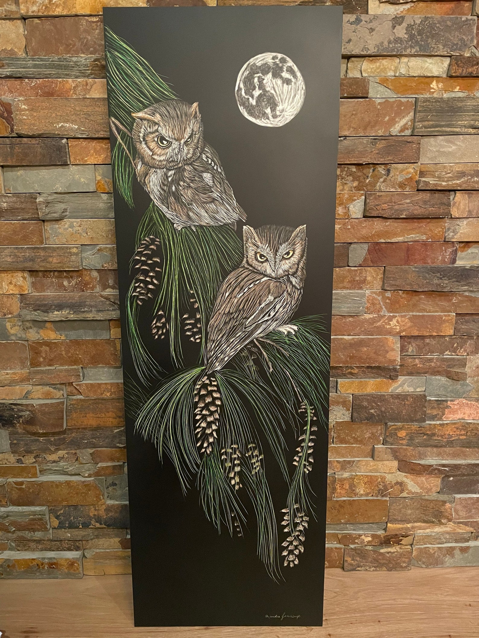 Large Owl Scratchboard - Etsy