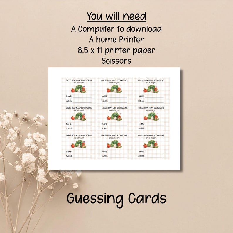 Baby Shower Guessing Game, Storybook Theme Bookworms Sign (digital ...
