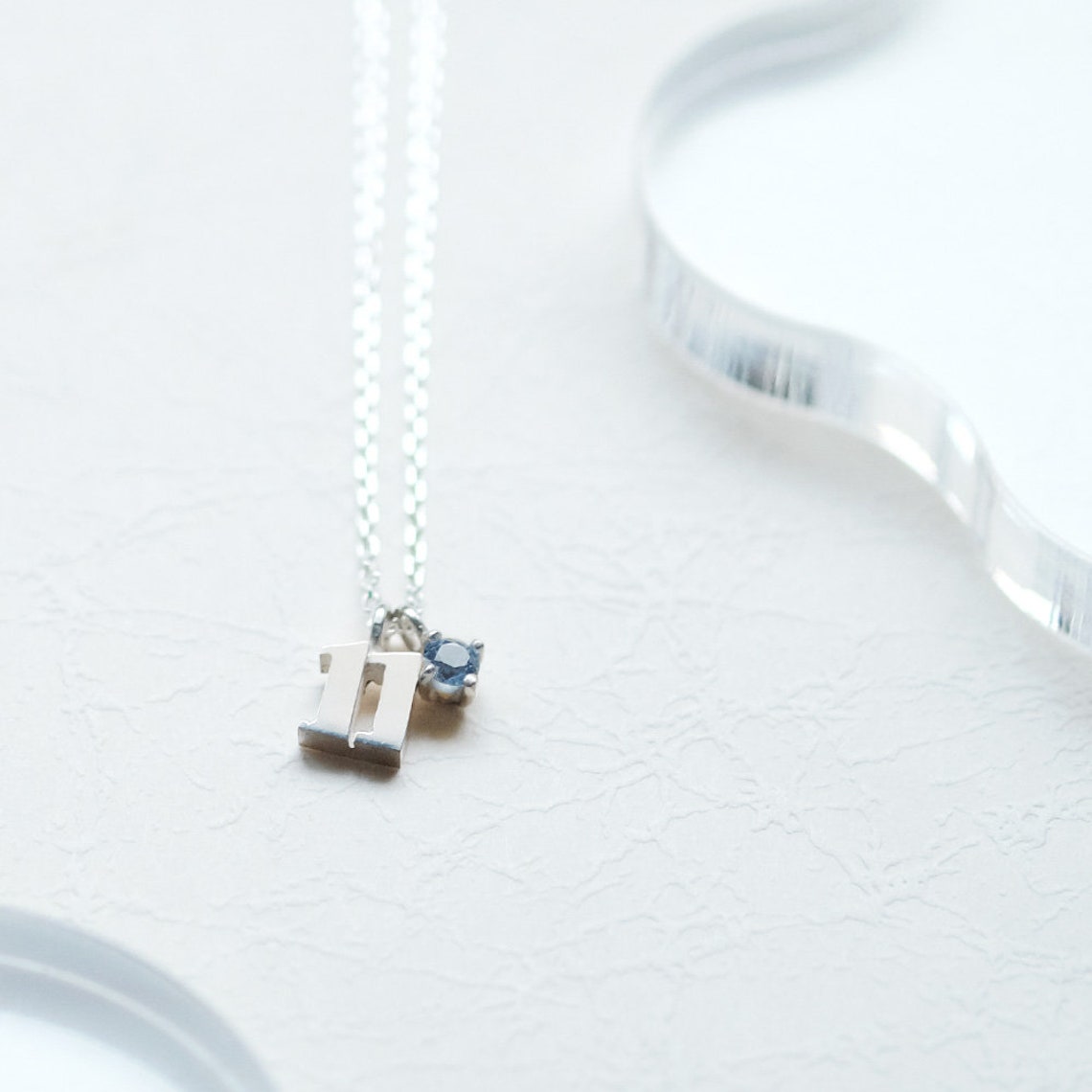 Number 11 Necklace Topaz Necklace 925 Sterling Silver Dainty Necklace ...