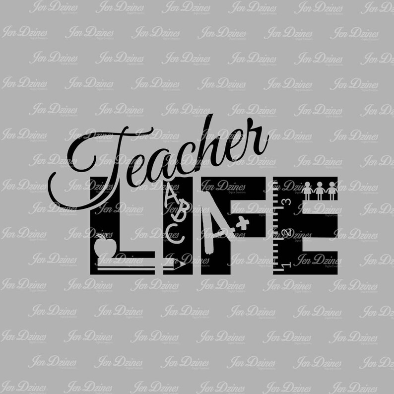 Teacher life SVG DXF EPS cutting file | Etsy