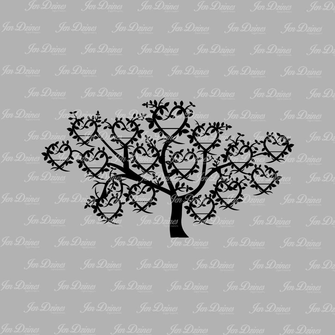 Family Tree 15 Names SVG DXF EPS, Family Tree Files, Family Tree Design ...