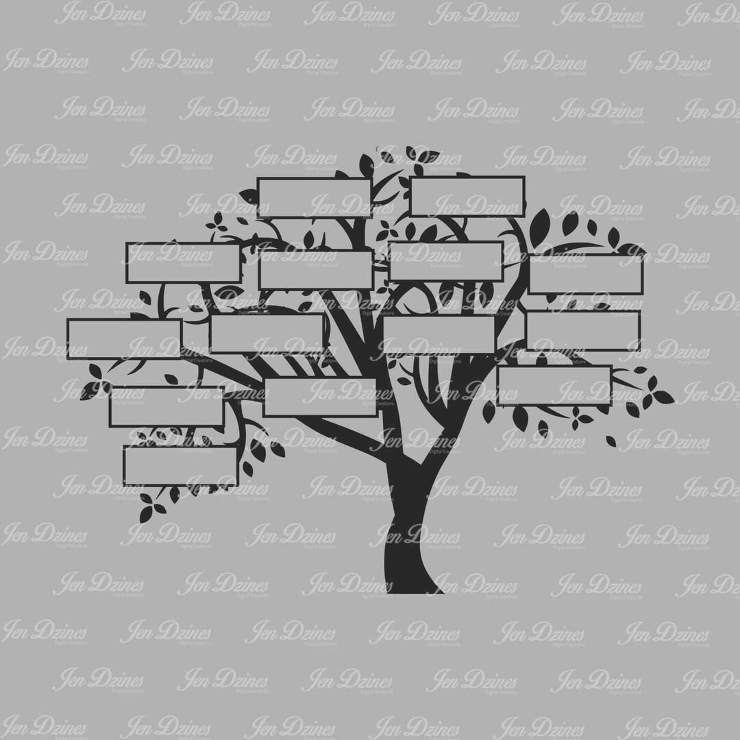 Family Tree 14 Names SVG DXF EPS Cutting File - Etsy