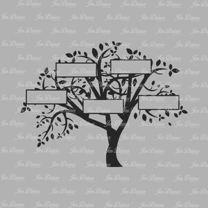 Family Tree 5 Names SVG DXF EPS Cutting File - Etsy Australia