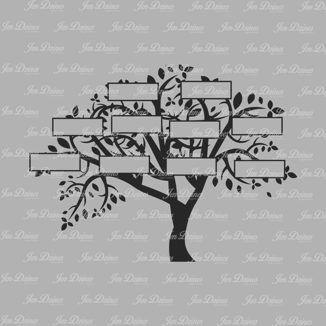 Family Tree 10 Names SVG DXF EPS Cutting File - Etsy UK