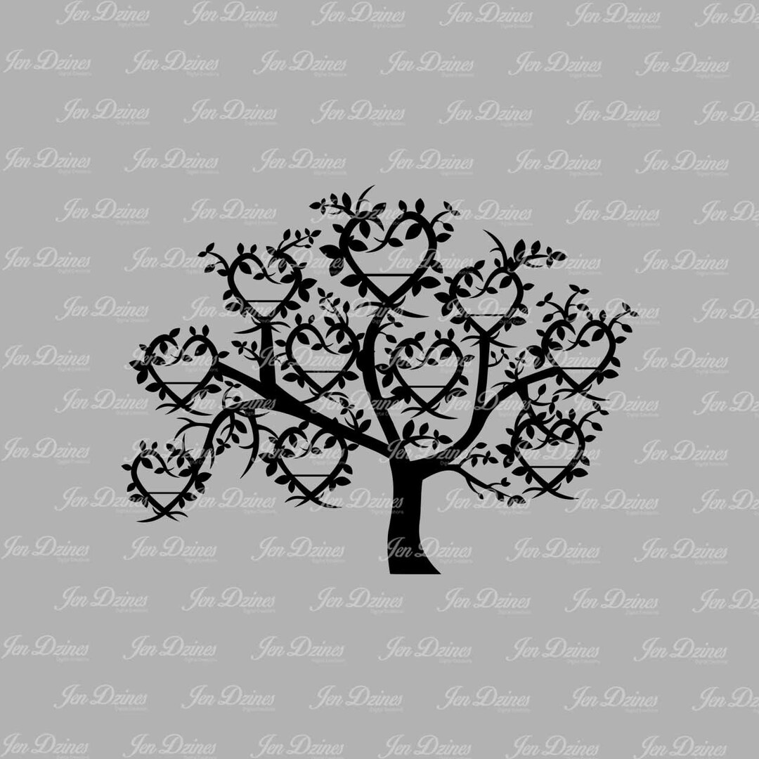 Family Tree 10 Names SVG DXF EPS Cutting File - Etsy
