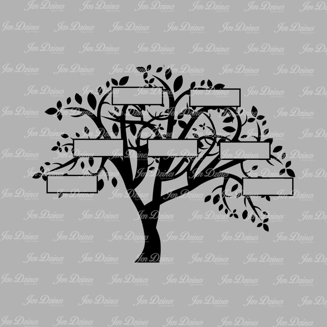 Family Tree 7 Names SVG DXF EPS Cutting File - Etsy