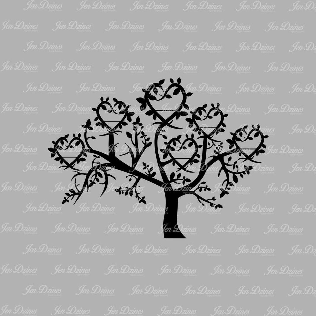Family Tree 6 Names SVG DXF EPS Cutting File - Etsy