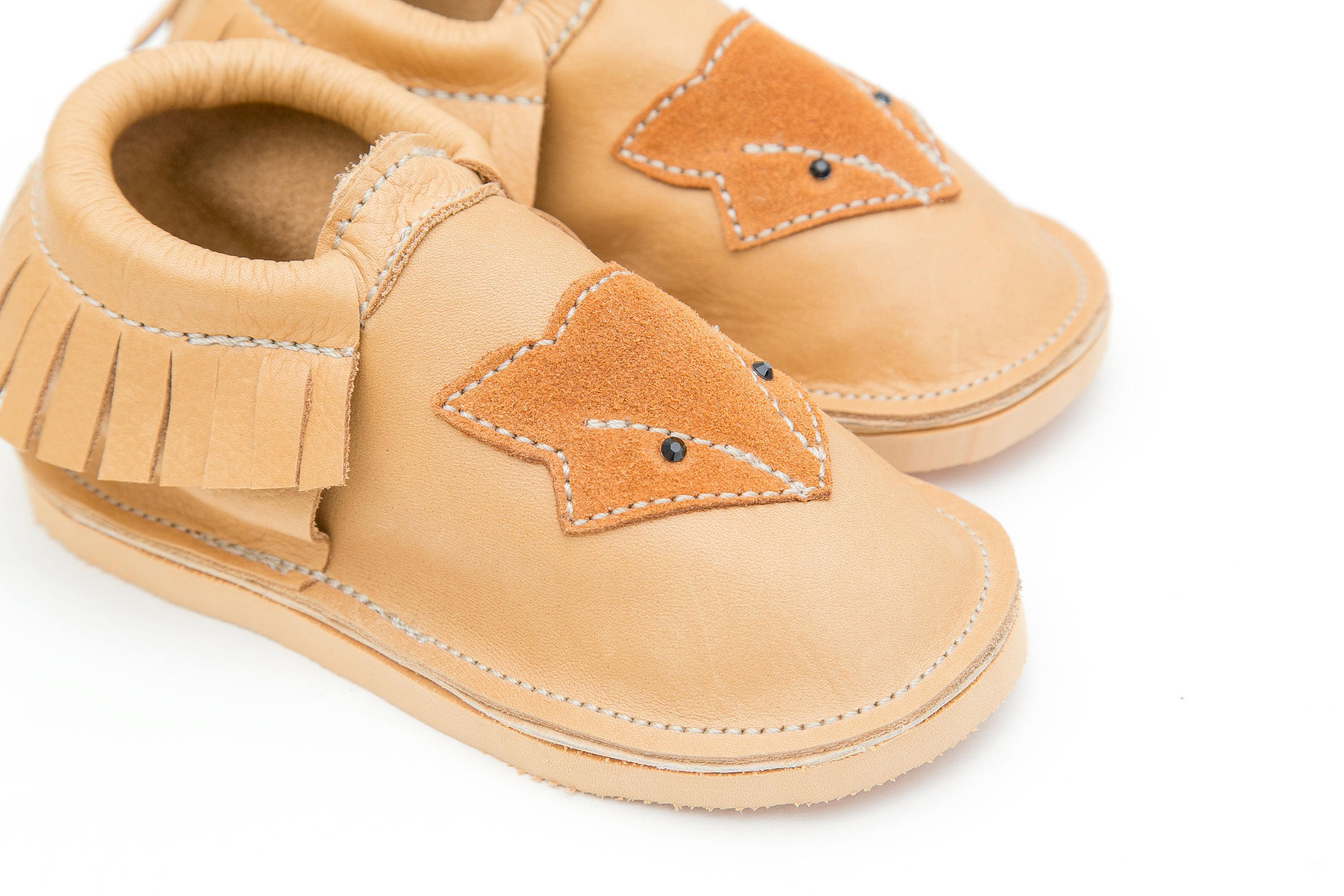 Fox Moccasins Color Shown: Camel Handmade Leather Moccasins | Etsy